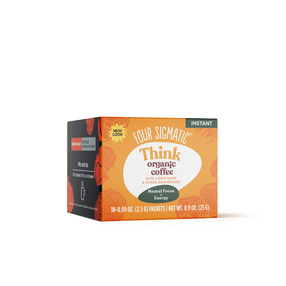 Four Sigmatic Think Mushroom Coffee Mix with Lion’s Mane & Chaga, 10 p ...